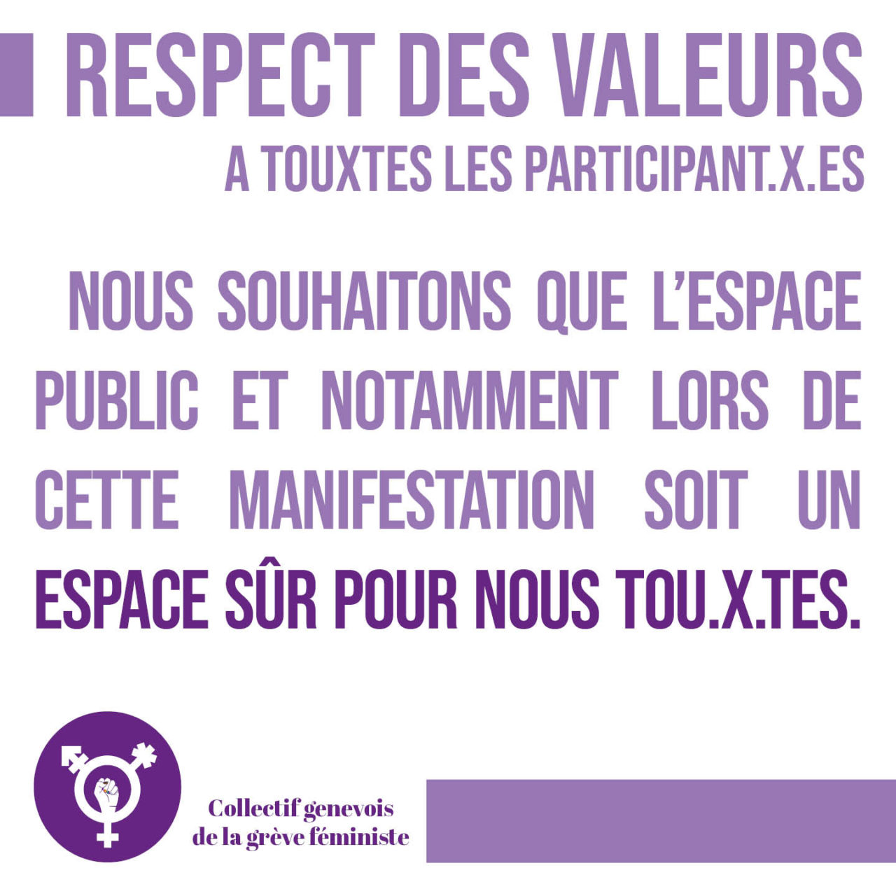 Respect des valeurs | Grève Féministe Genève
